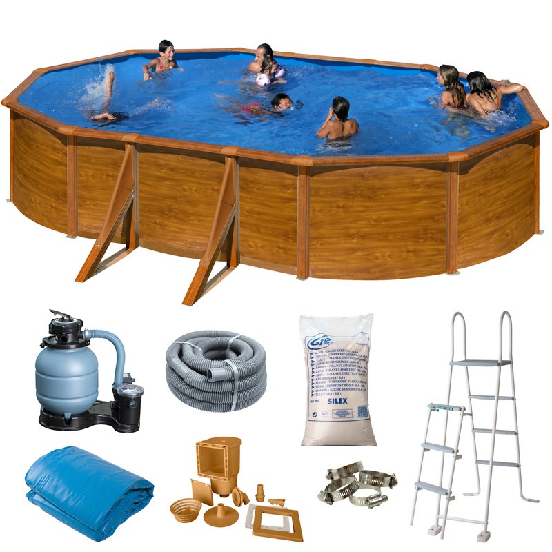 Basic Pool Oval 500 x 300 x 120 cm, Brun