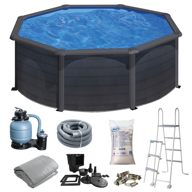 Basic Pool Round Ø350 x 120 cm, Graphite