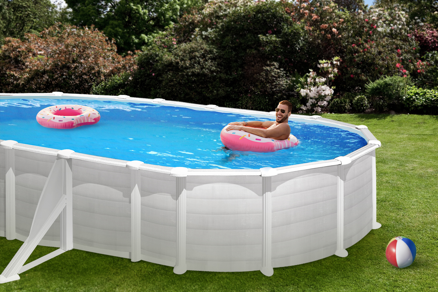 Basic Pool Oval 610 x 375 x 132 cm, White